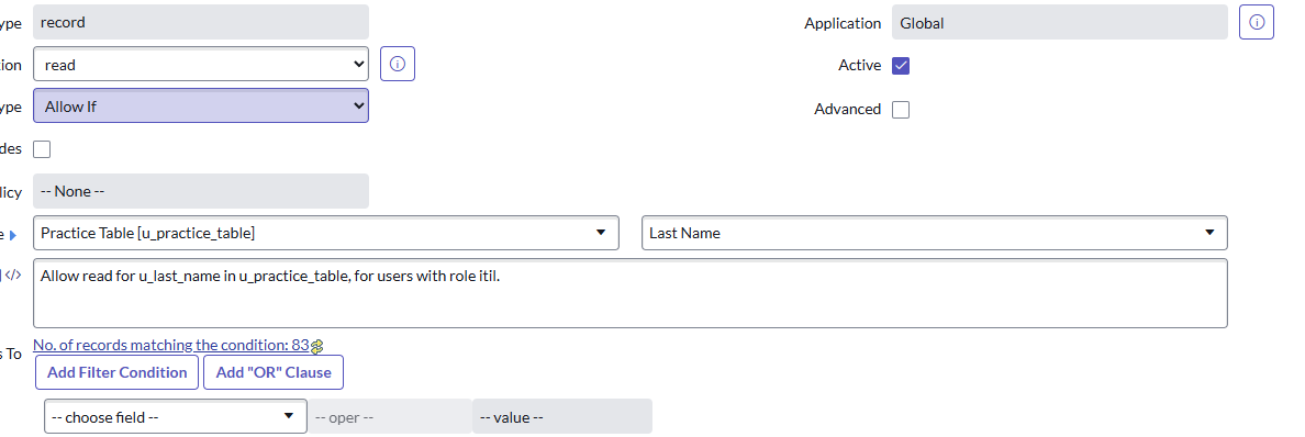 Solved: Field level ACl - ServiceNow Community