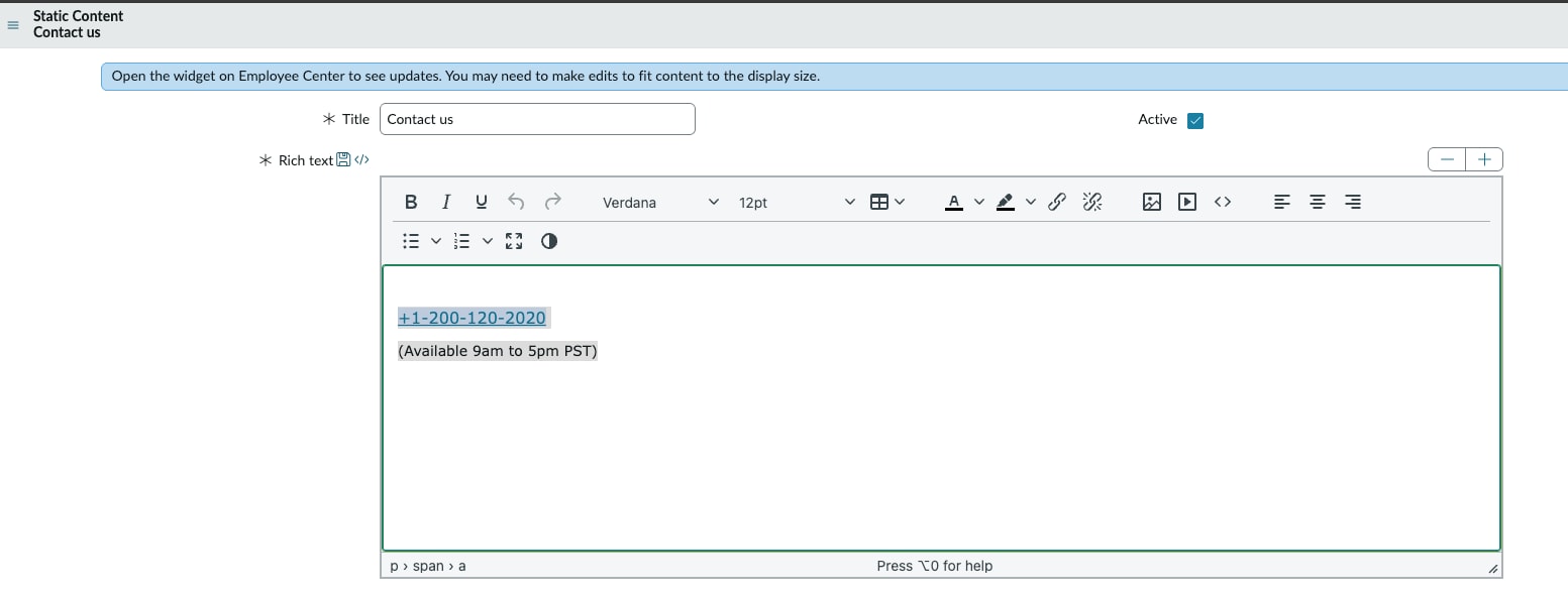How to configure "Get Support" Widget for Employee... - ServiceNow ...
