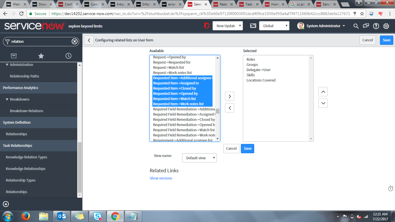 Solved: Showing Requested Items List on User Record - ServiceNow Community