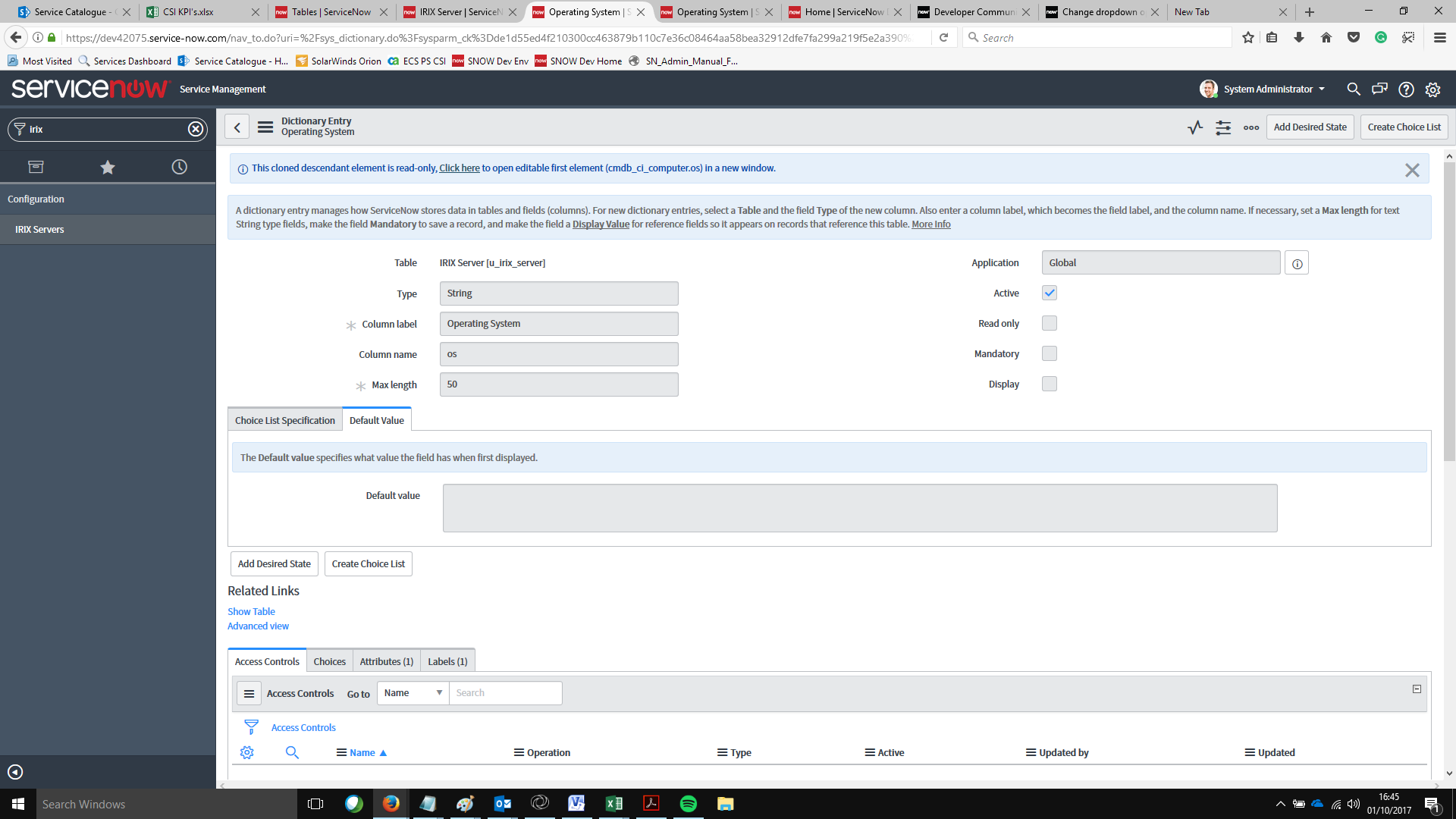 Change dropdown options OS column - ServiceNow Community