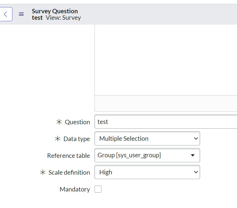 Solved: How to add List Collector type field in Survey? - ServiceNow ...