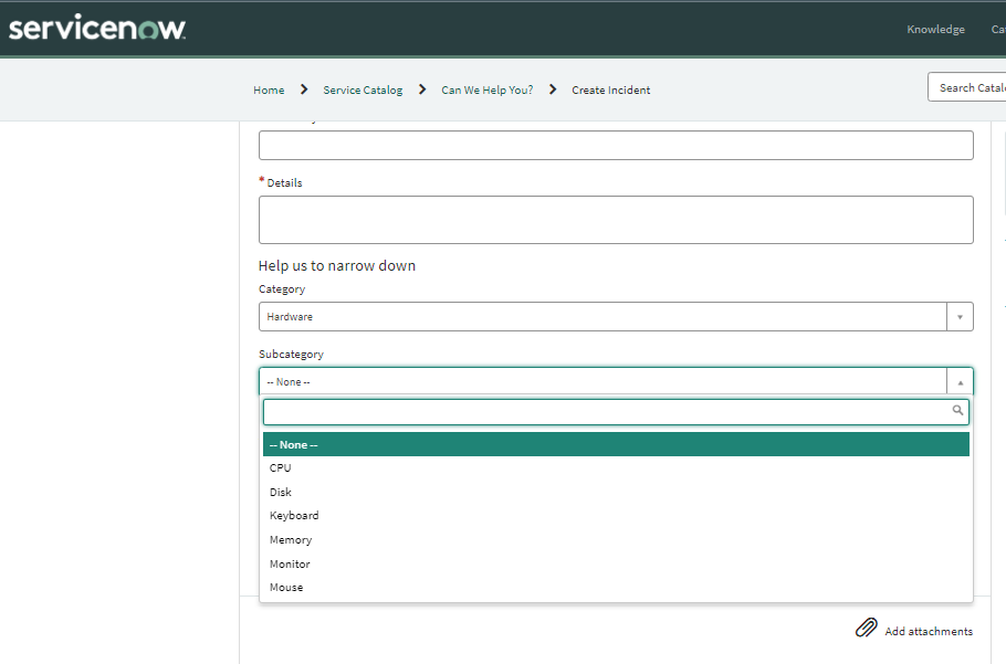 Solved: How to set field dependency in a record producer. - ServiceNow ...