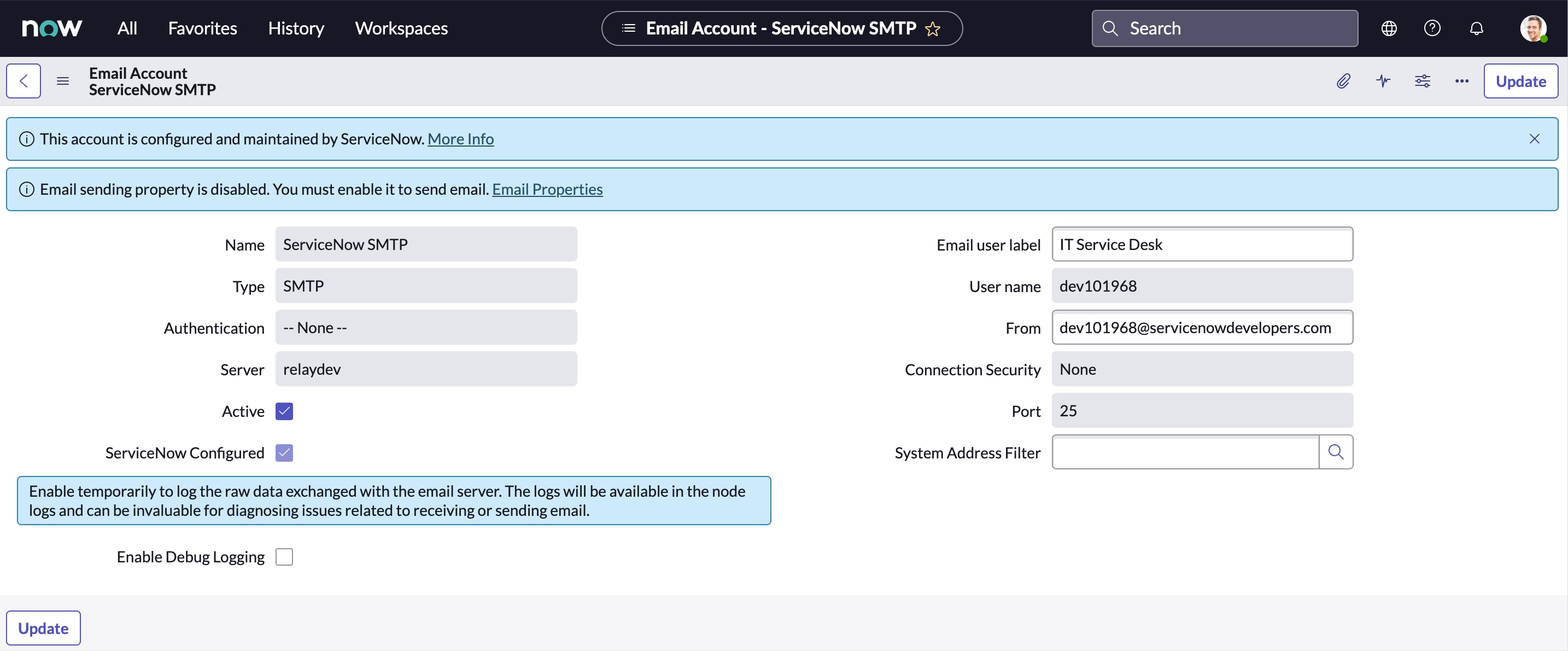 Solved: changing the "From" in email notification - ServiceNow Community