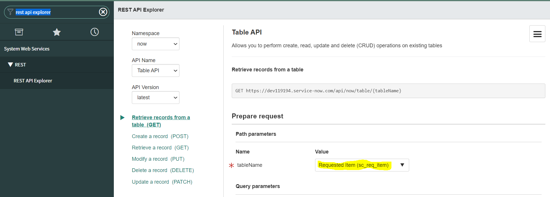 Solved: Rest API to get Requested items - ServiceNow Community