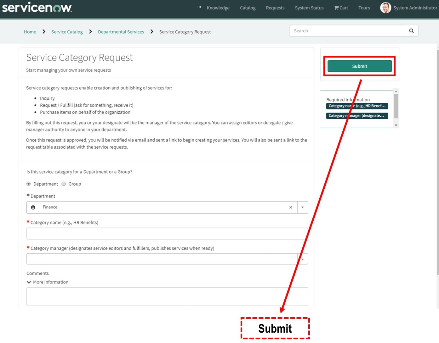 Solved: Could we move [Submit] button in the SP site? - ServiceNow ...