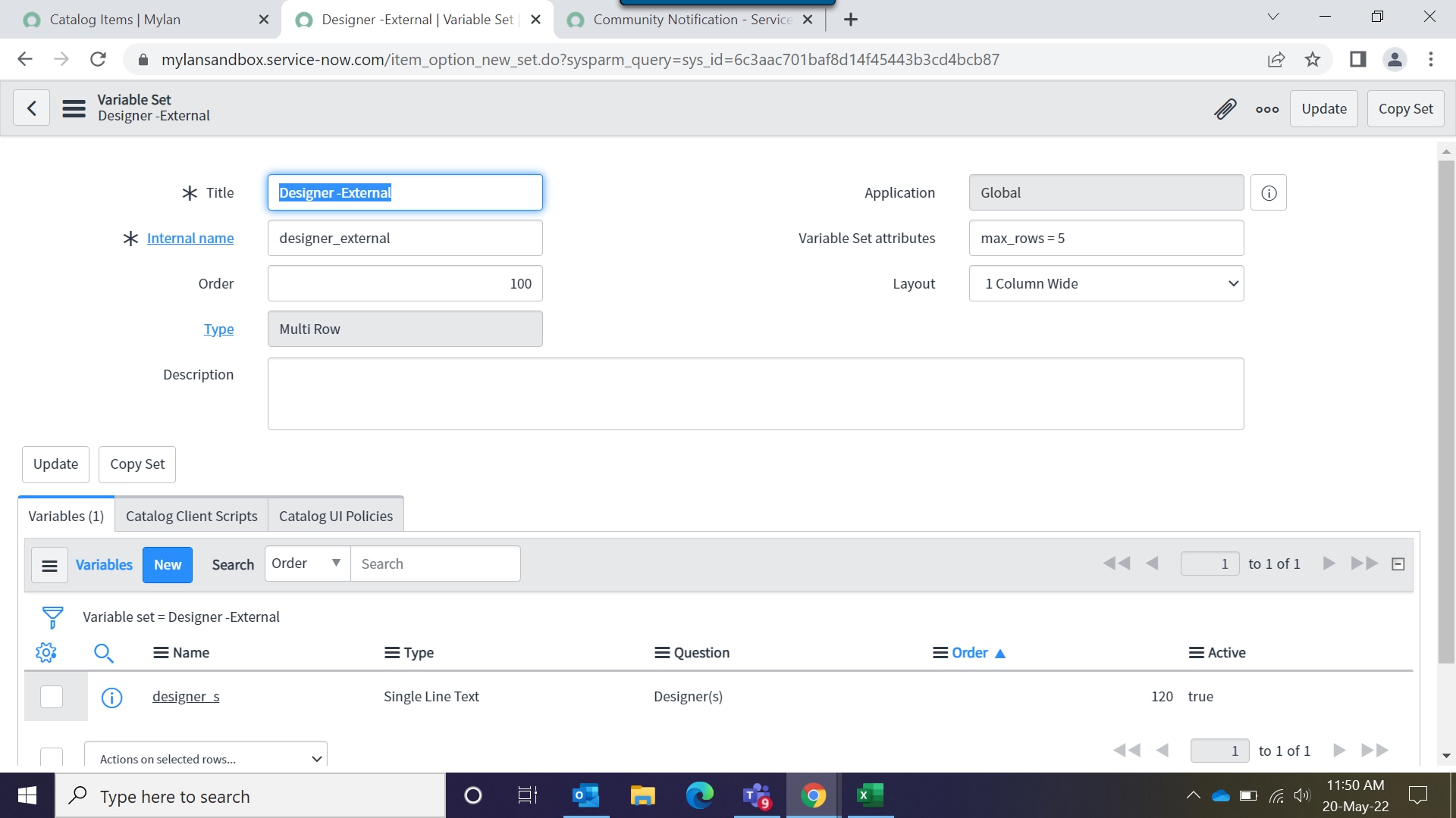Solved Re How To Set The Limit To The Multi Row Variable Servicenow Community