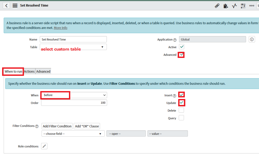 Solved: Populate the date and time to a field when record ... - ServiceNow Community