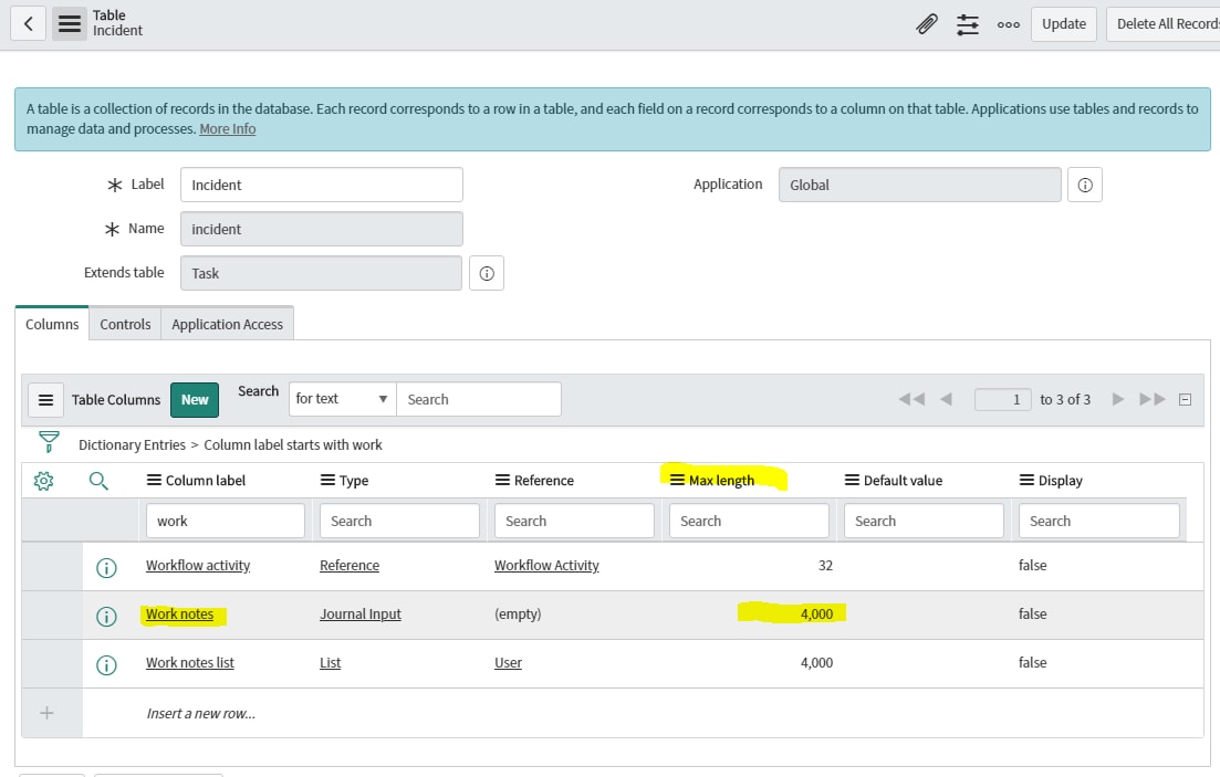 Solved: What is max length of Work Notes on an Incident fo ...