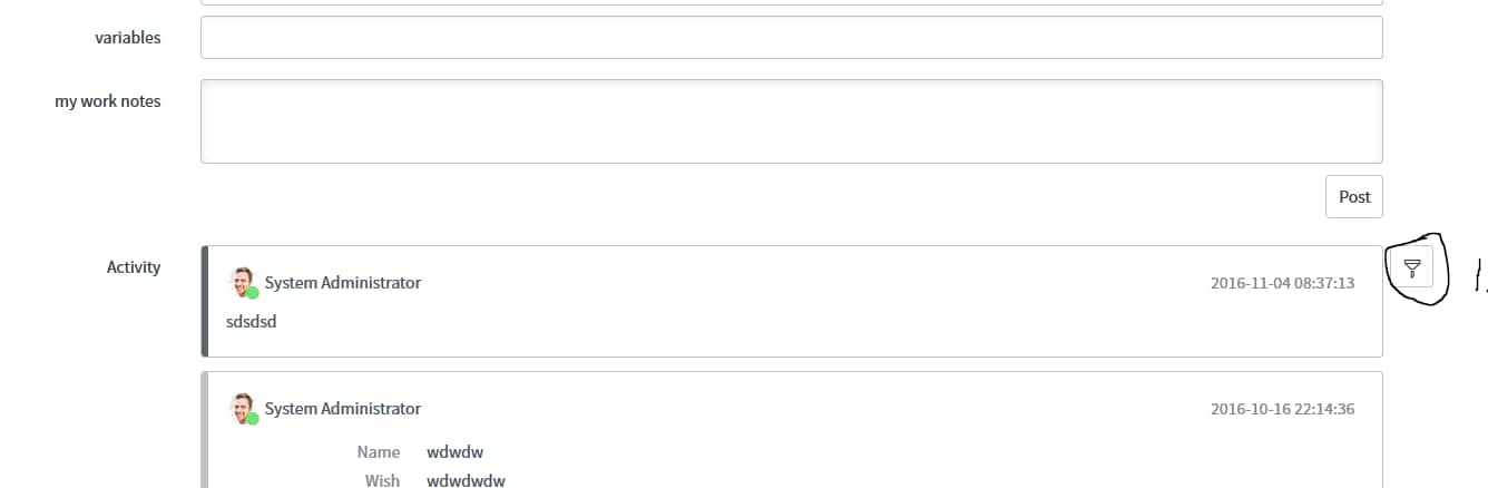 Solved: Add a work notes journal field (with post button ...
