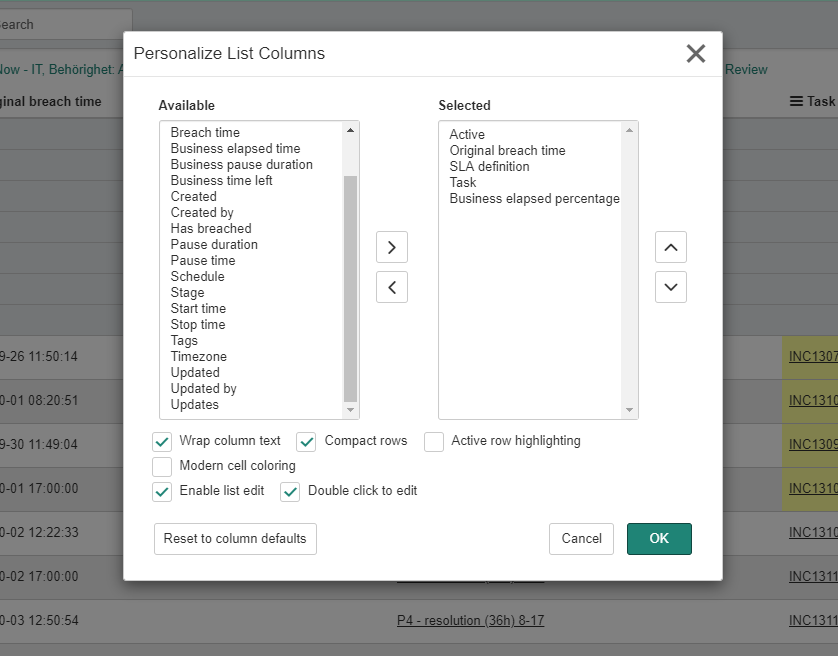 Solved: One user is missing available columns in Personali... - ServiceNow Community