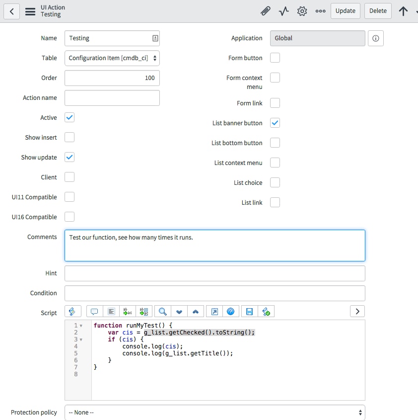 Solved: Re: All items from List Choice UI Action - ServiceNow Community