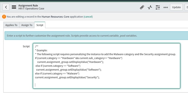 Solved: How to set assignment group - ServiceNow Community