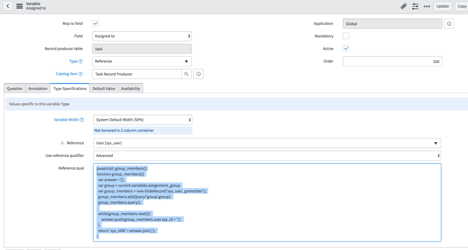 Solved: Assignment group and Assigned to on Record Produce ...