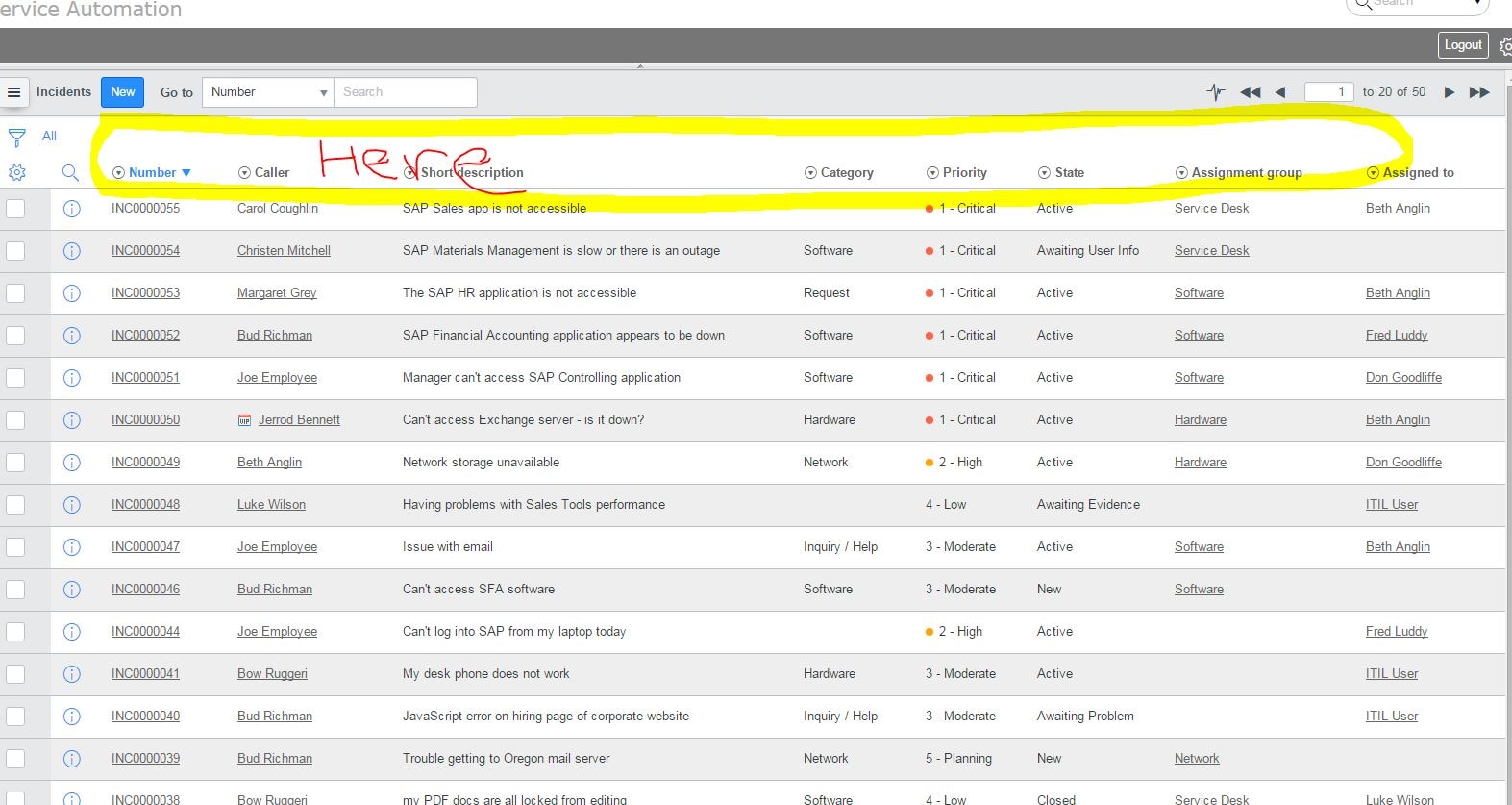 Can we show a info message on top of list view? - ServiceNow Community