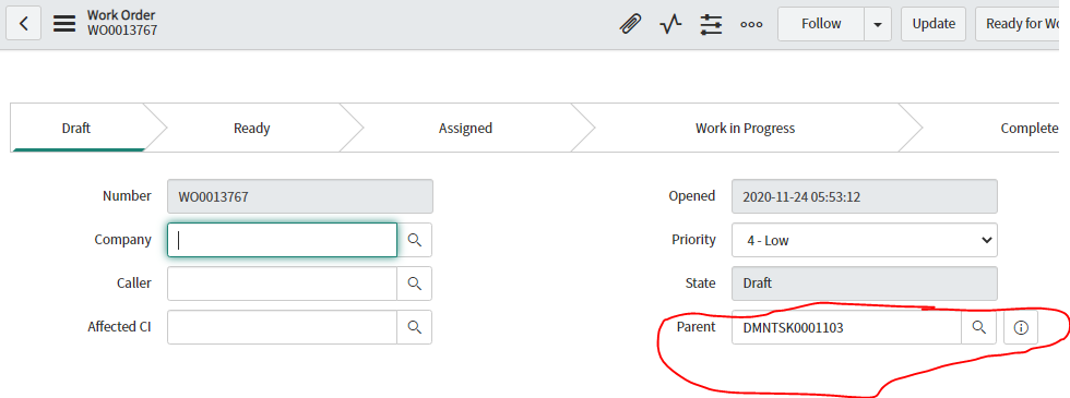 Solved: Re: Accessing parent form data in the child form c... - ServiceNow Community