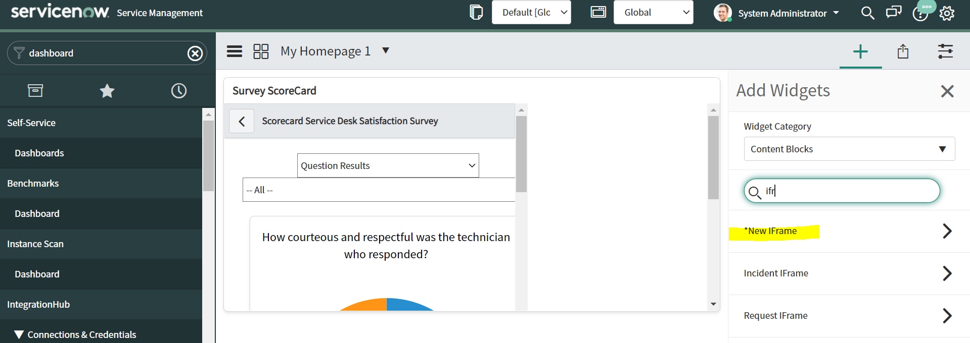 How to add survey score card to Dashboard? - ServiceNow Community