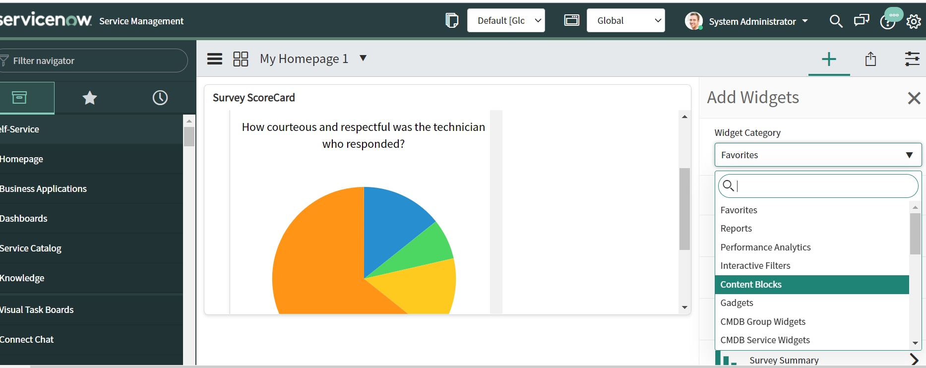 How to add survey score card to Dashboard? - ServiceNow Community
