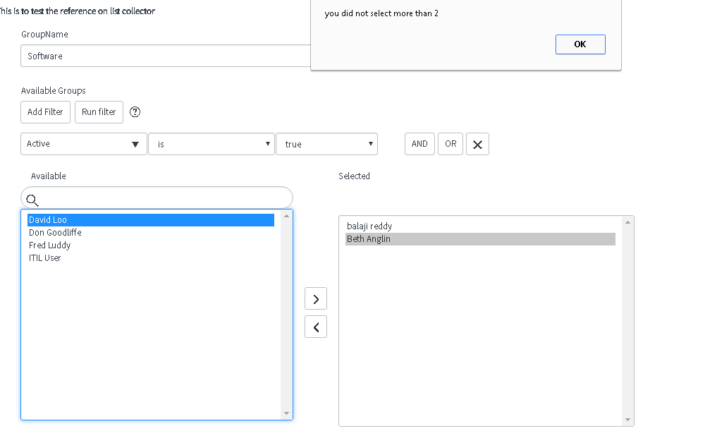 Solved: Limiting Number of Selections in a List Collector - ServiceNow ...