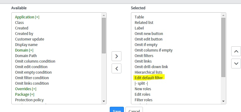 Solved: add filter to a slushbucket list - ServiceNow Community