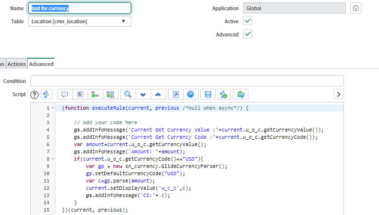 Solved: Change currency code of a field via script - ServiceNow Community