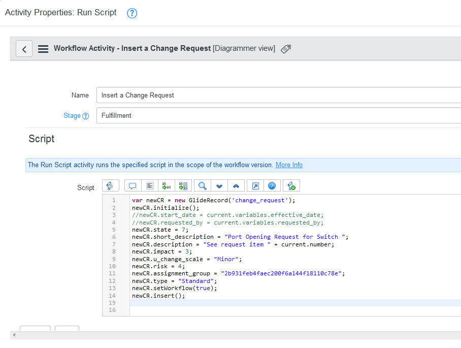 Creating Change Request via Service Request - Page 2 - ServiceNow Community