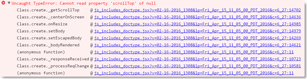 Uncaught TypeError: Cannot read property 'scrollTo... - ServiceNow ...