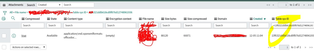 Record sys_id in Attachment table - ServiceNow Community