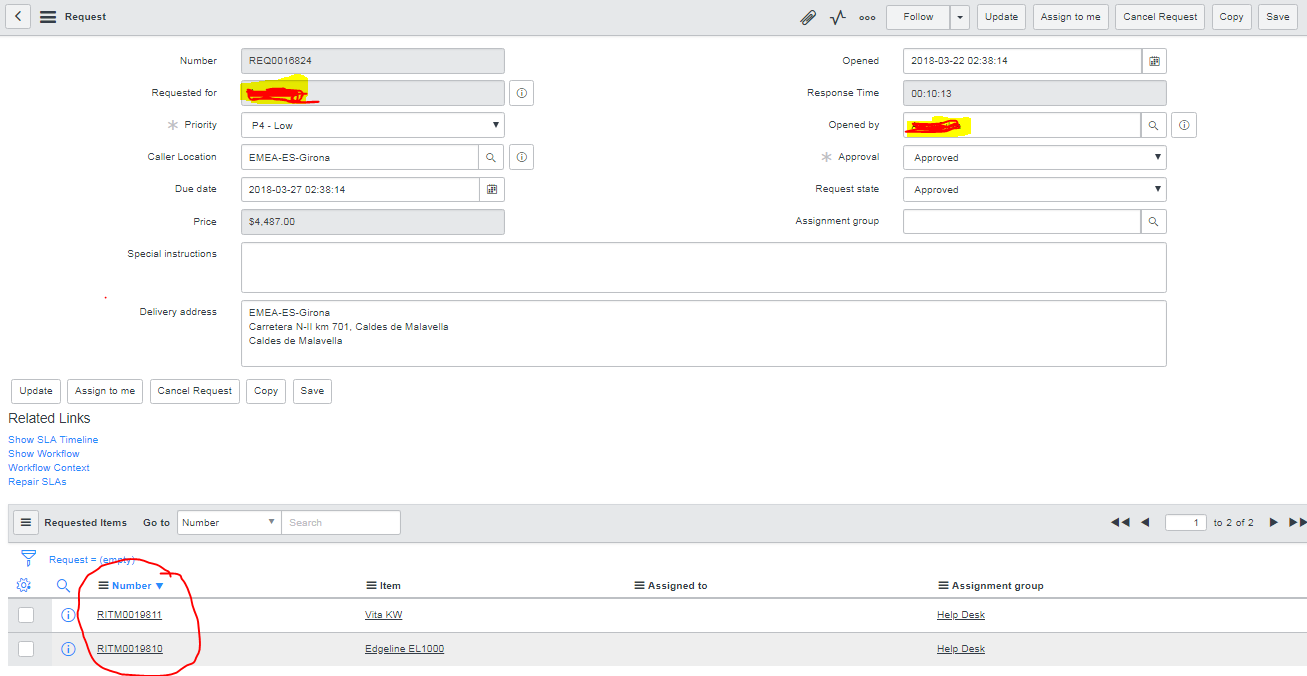 How to get RITM and Task values for each Request? - ServiceNow Community