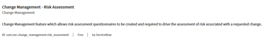 Change Risk assessment Plugin - ServiceNow Community