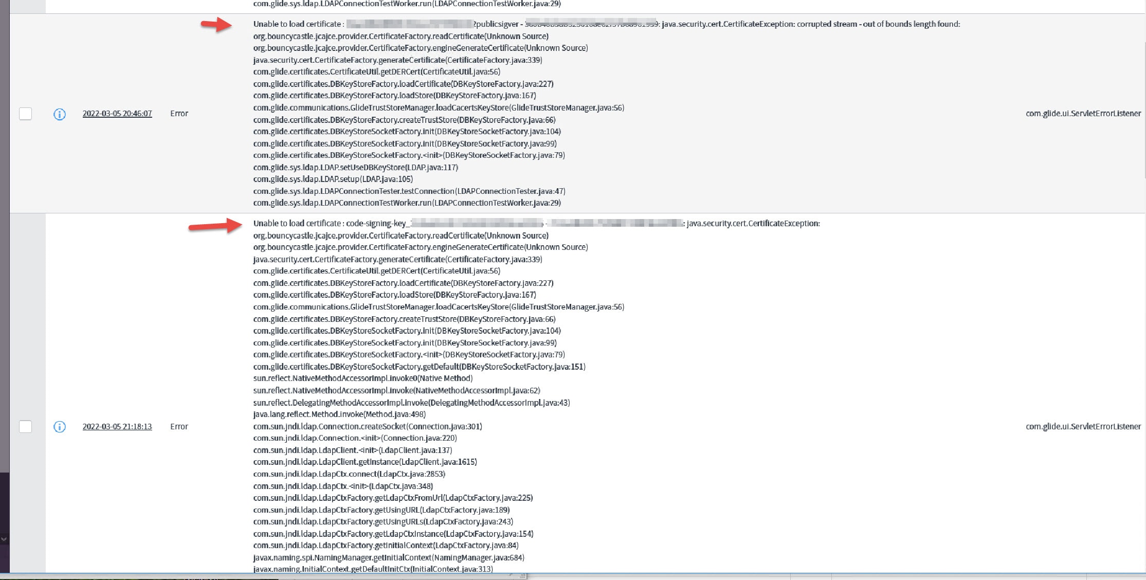 Unable to load certificate errors in test instance... - ServiceNow ...