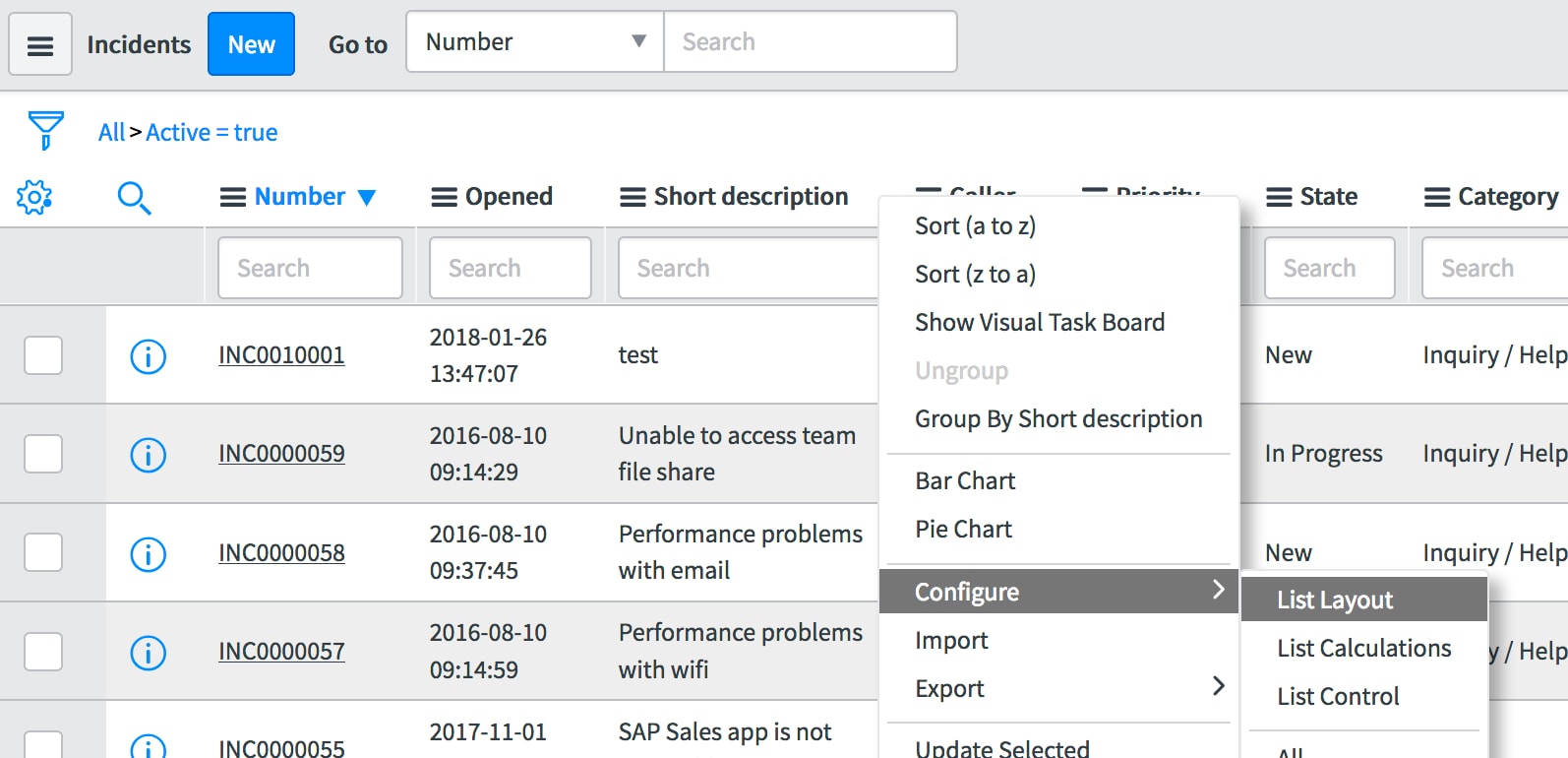 Solved: Personalize List Columns - ServiceNow Community