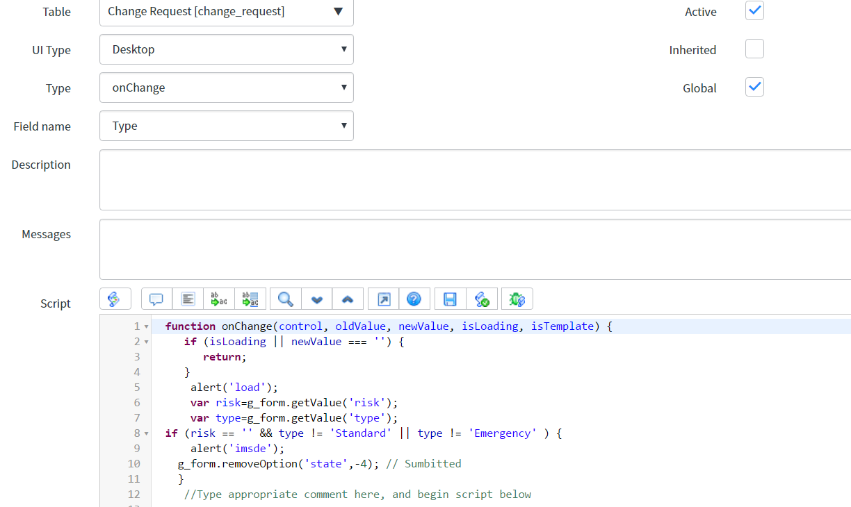 Solved: Client Script - if Statement with "OR" || - ServiceNow Community
