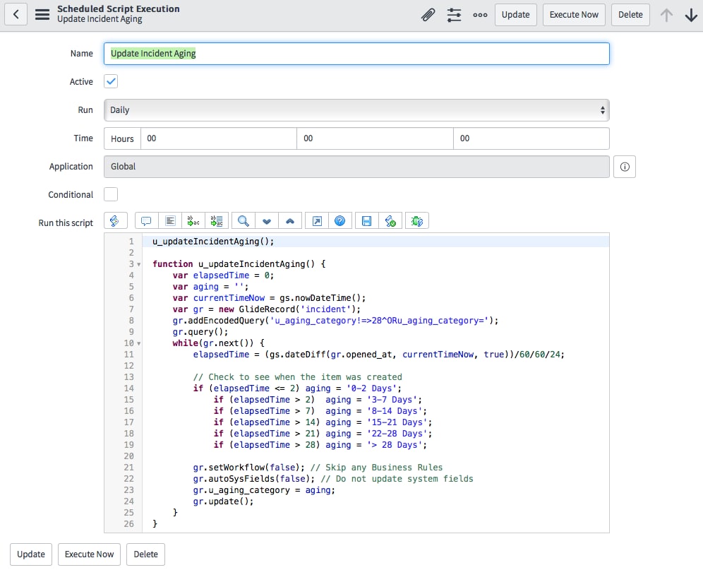 Solved: Aging reports on Incident - ServiceNow Community