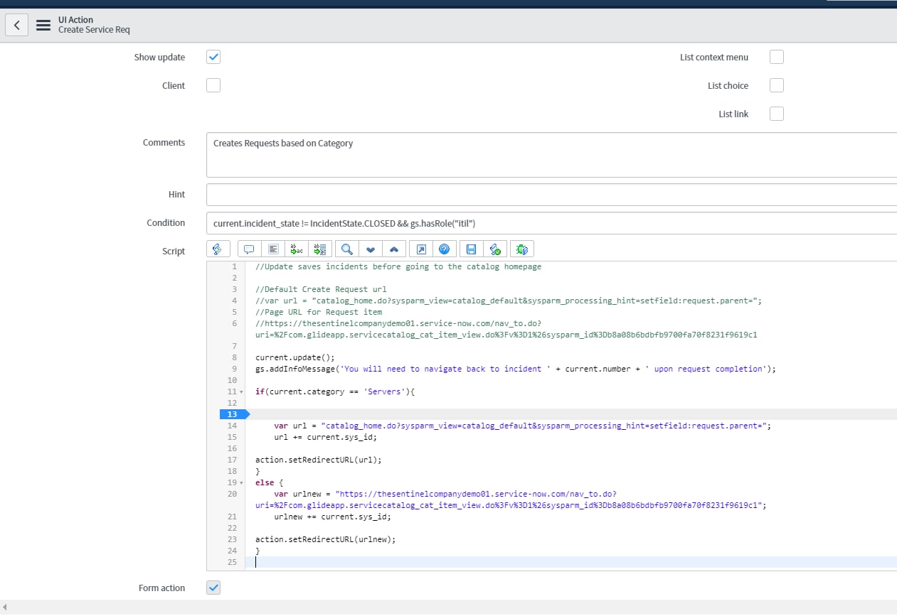 Solved: How can I have the UI Action redirect to another p ...