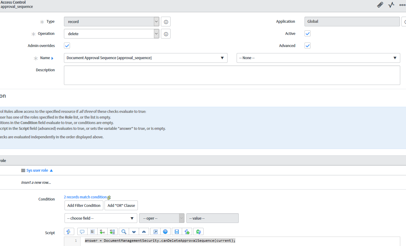 Solved: ACL - Delete Permissions - ServiceNow Community