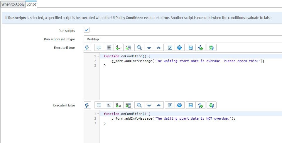 Solved: Date/Time Field condition in UI Policy - ServiceNow Community
