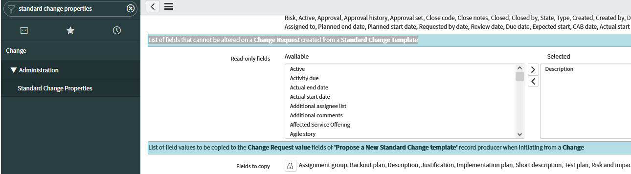 Solved: Description filed is read-only for standard change ...