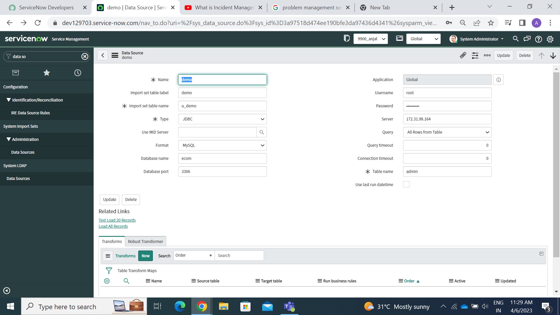 How to import data from outside database using imp... - ServiceNow ...