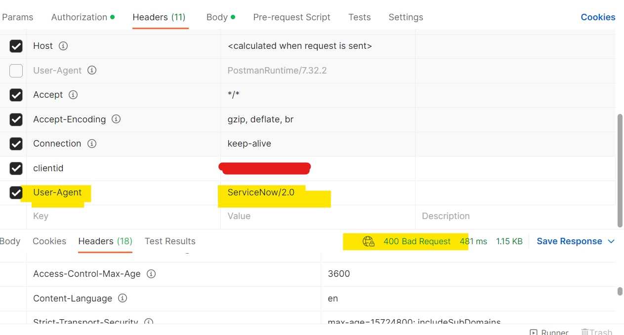 Why HTTP status 400 is shown while using user agen... - ServiceNow ...