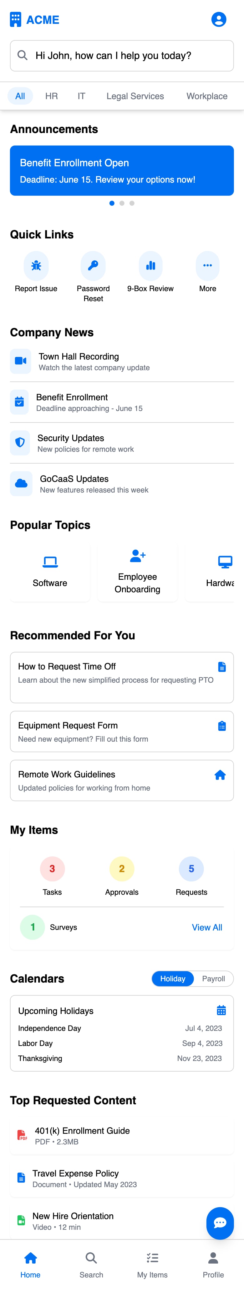 Employee Center Implementation - Wireframes - ServiceNow Community