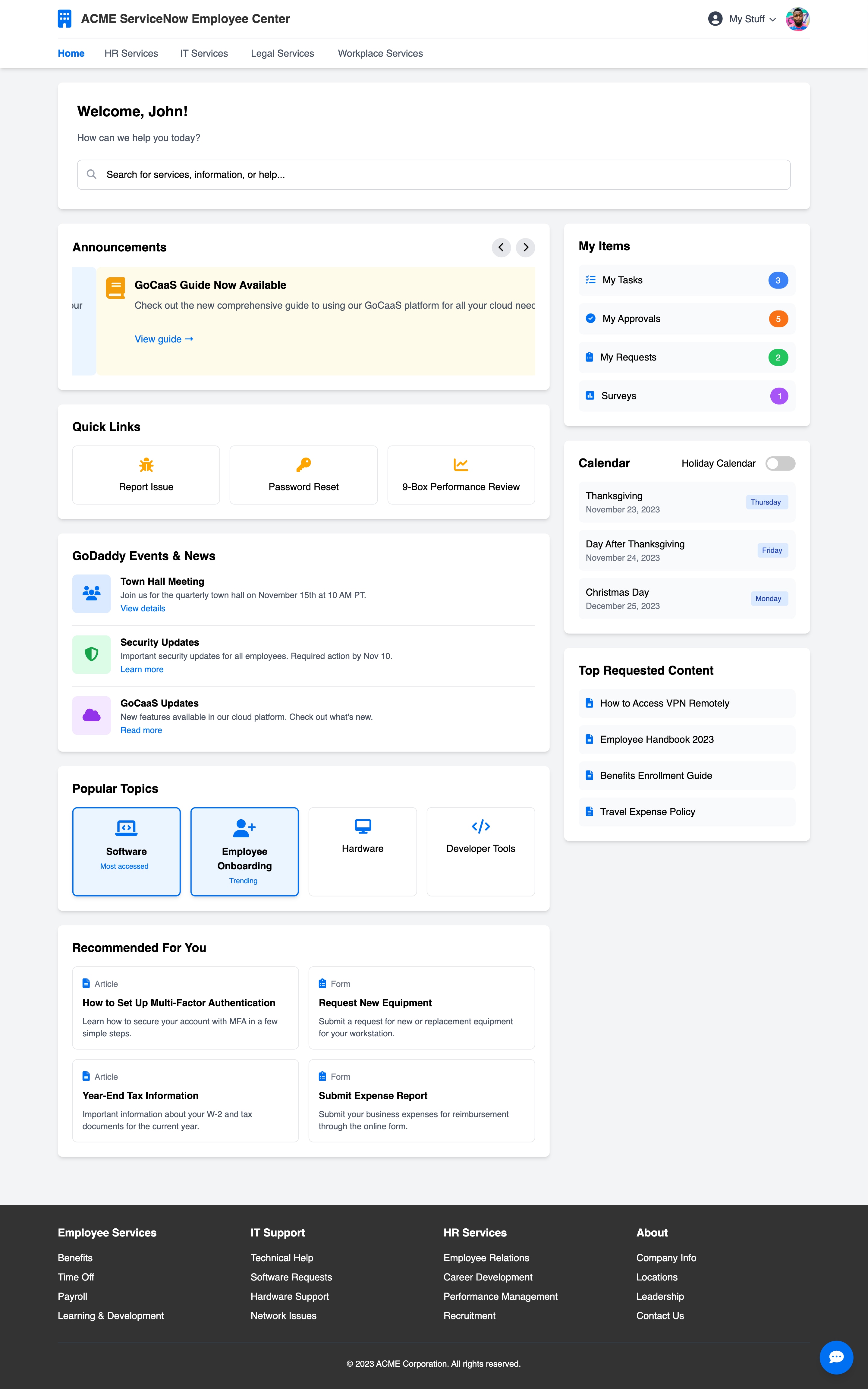 Employee Center Implementation - Wireframes - ServiceNow Community