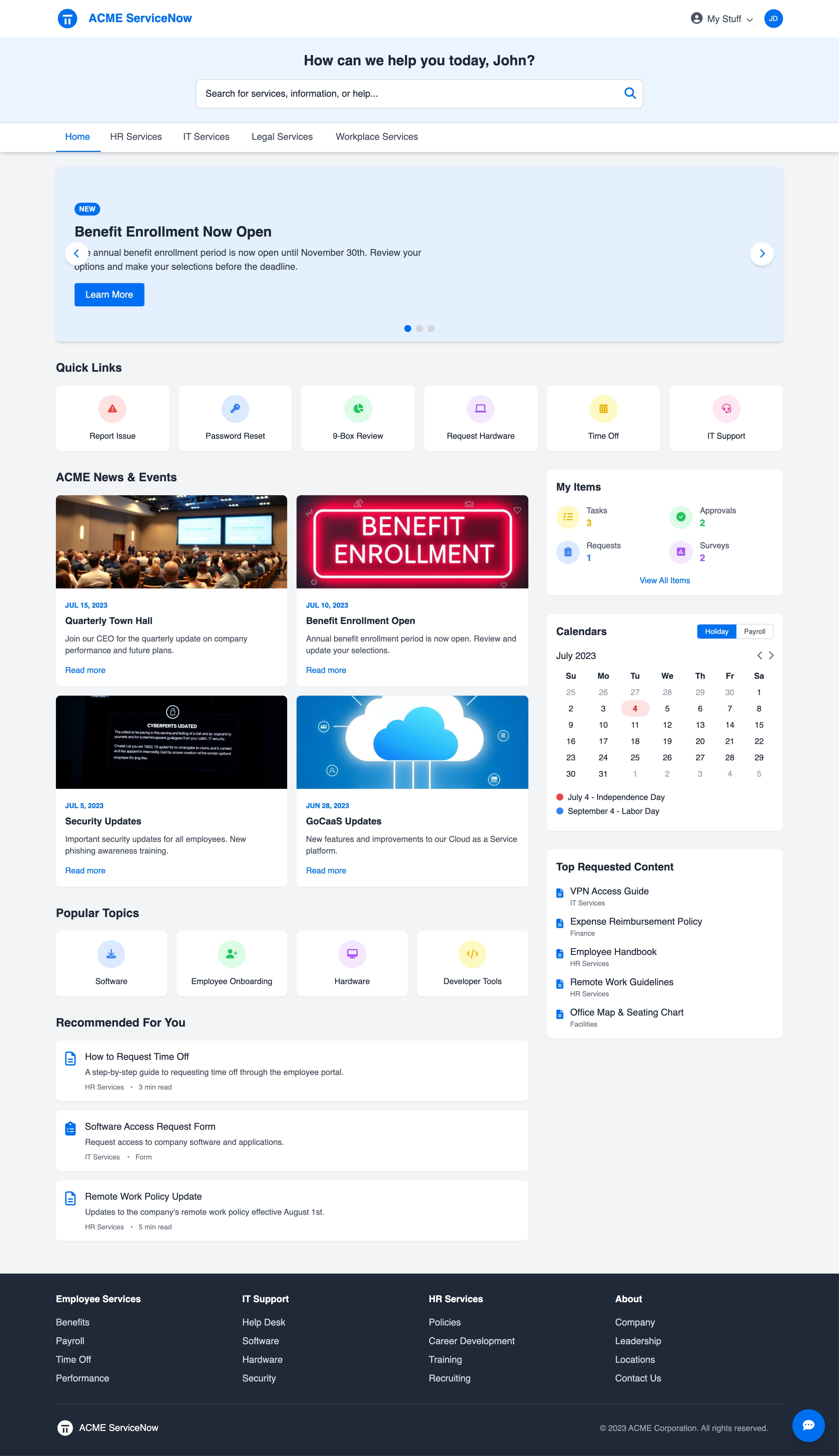 Employee Center Implementation - Wireframes - ServiceNow Community