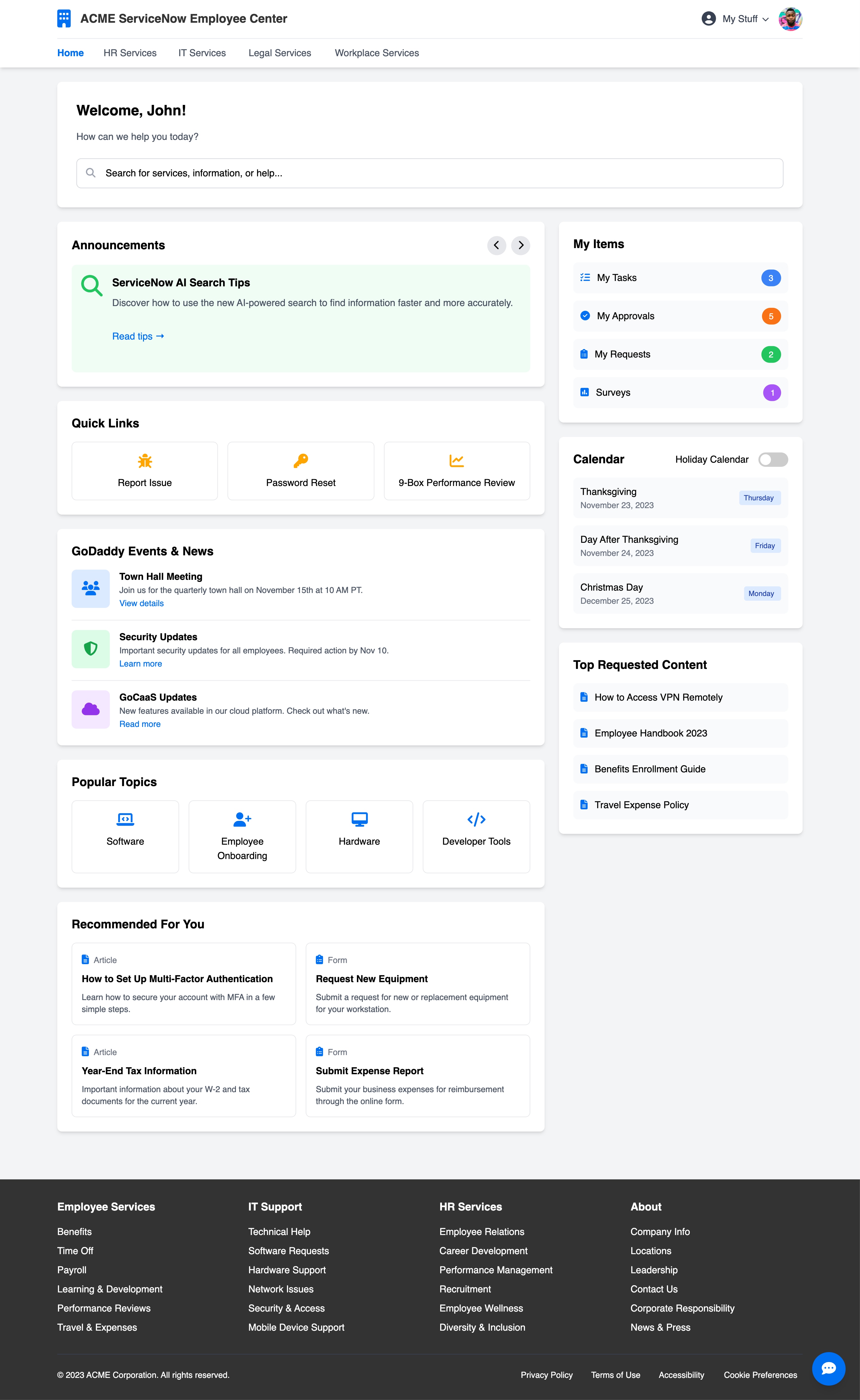 Employee Center Implementation - Wireframes - ServiceNow Community