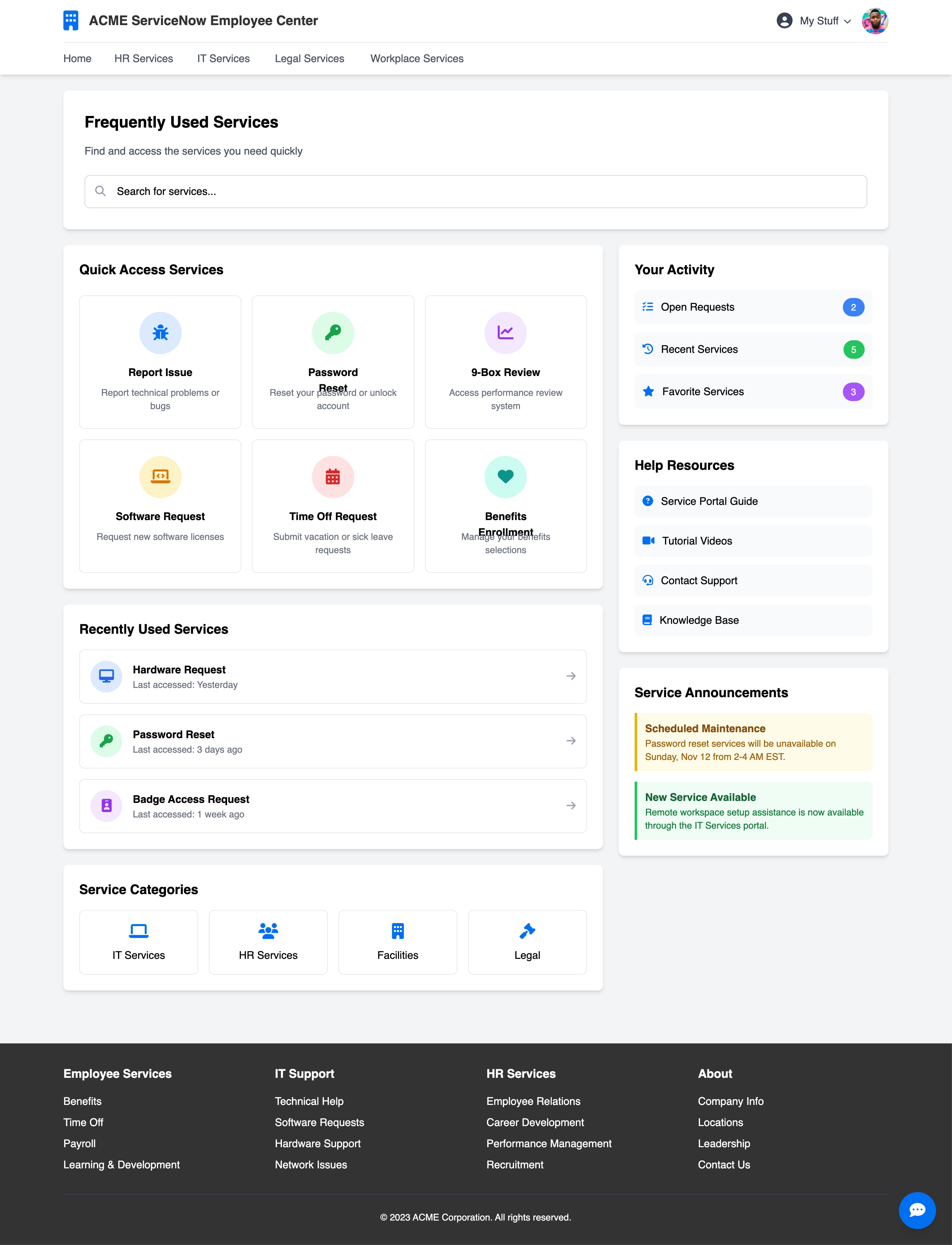 Employee Center Implementation - Wireframes - ServiceNow Community