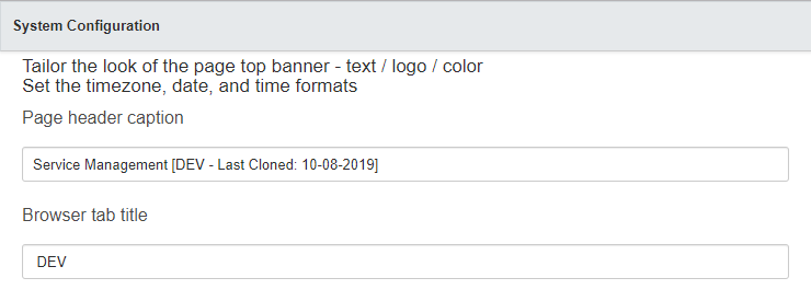 Unique Page header captions to identify your envir... - ServiceNow ...