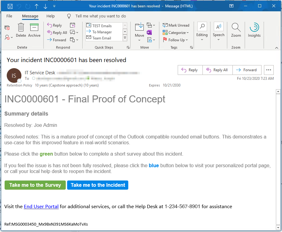 Email Challenge: Creating Outlook Rounded Buttons - ServiceNow Community