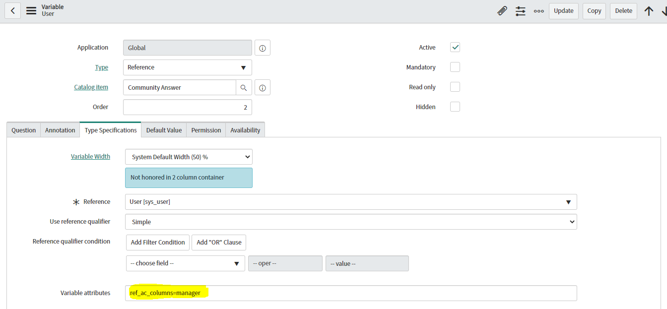 Display multiple column values in Reference variab... - ServiceNow ...