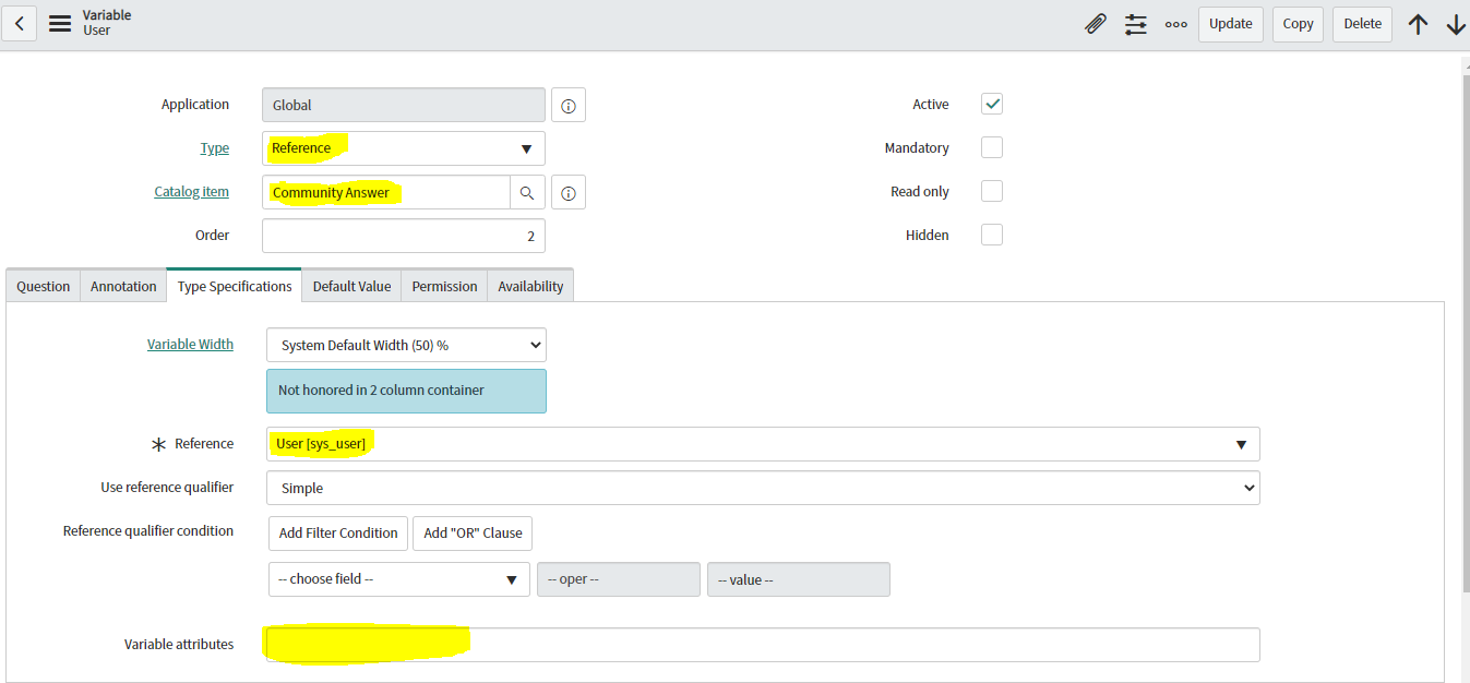 Display multiple column values in Reference variab... - ServiceNow ...