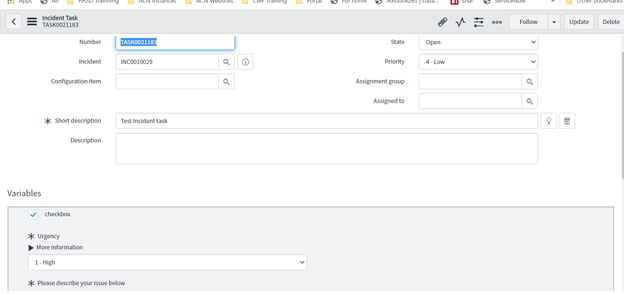 Variable editor on child task(other than catalog t... - ServiceNow ...