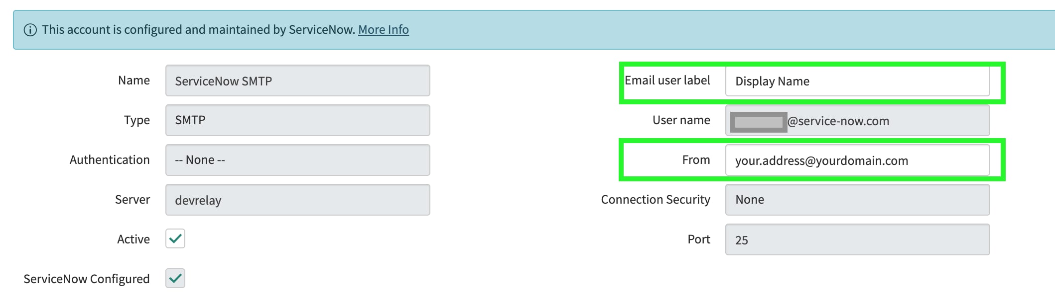 Configuring a custom email address for outbound an... - ServiceNow ...
